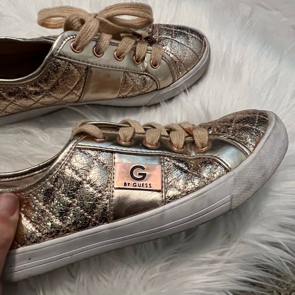 Guess Byrone Rose Gold Sparkly Sneakers - Gem